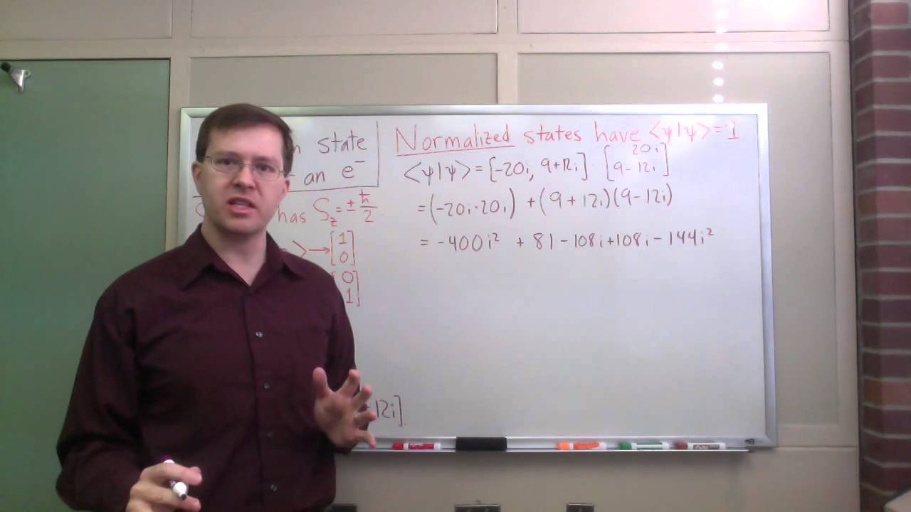 Quantum state vector for electron spin: normalization - YouTube