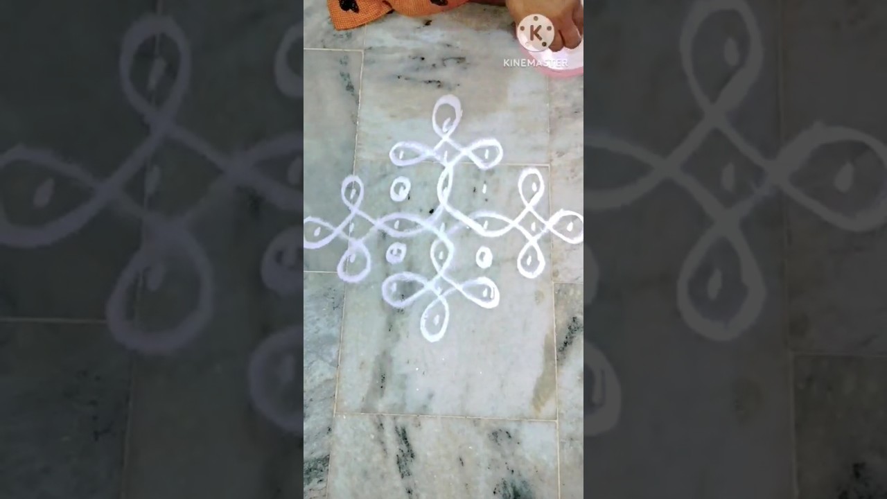 SIMPLE KOLAM/ EASY KOLAM/ RONGOLI KOLAM /PULLI KOLAM - YouTube