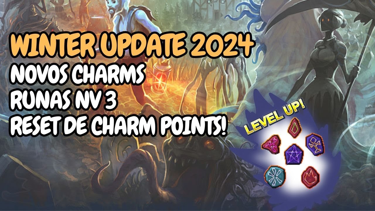 TIBIA - NOVOS CHARMS, LVUP DAS RUNAS E RESET DE CHARMS NO WINTER UPDATE ...