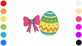 🎀🥚 Cute Bow with Easter Egg 🎨 Kids Coloring Page ✨