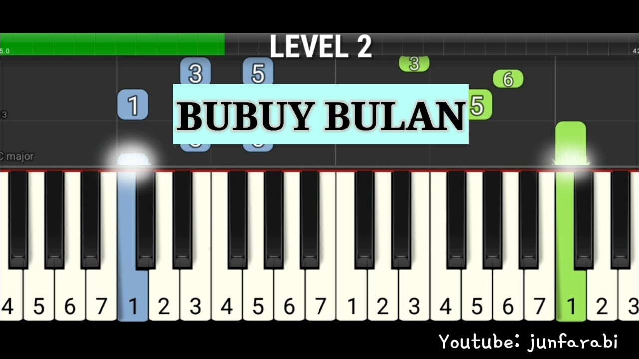bubuy bulan piano tutorial level 2 - YouTube