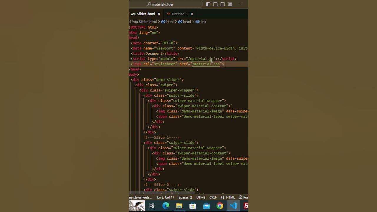 Animated Swiper Slider Material Slider Htmlcss Html Coding Css Html5 Python Youtube