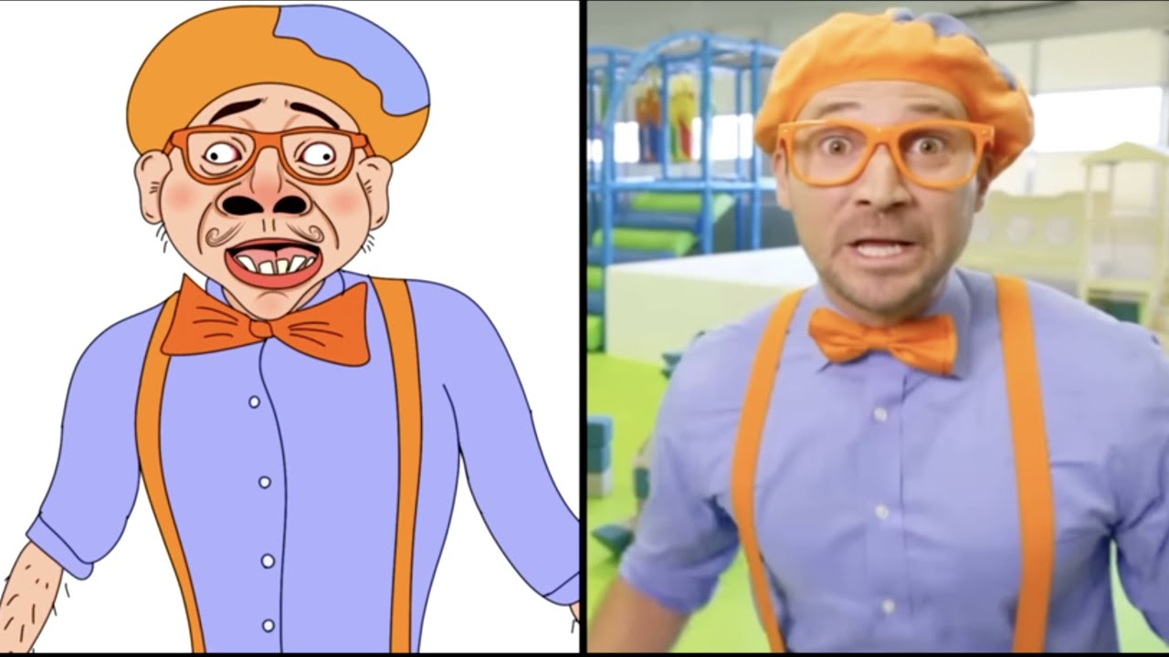 Funny Blippi drawing meme | blippi and layla have a slide race indoor ...