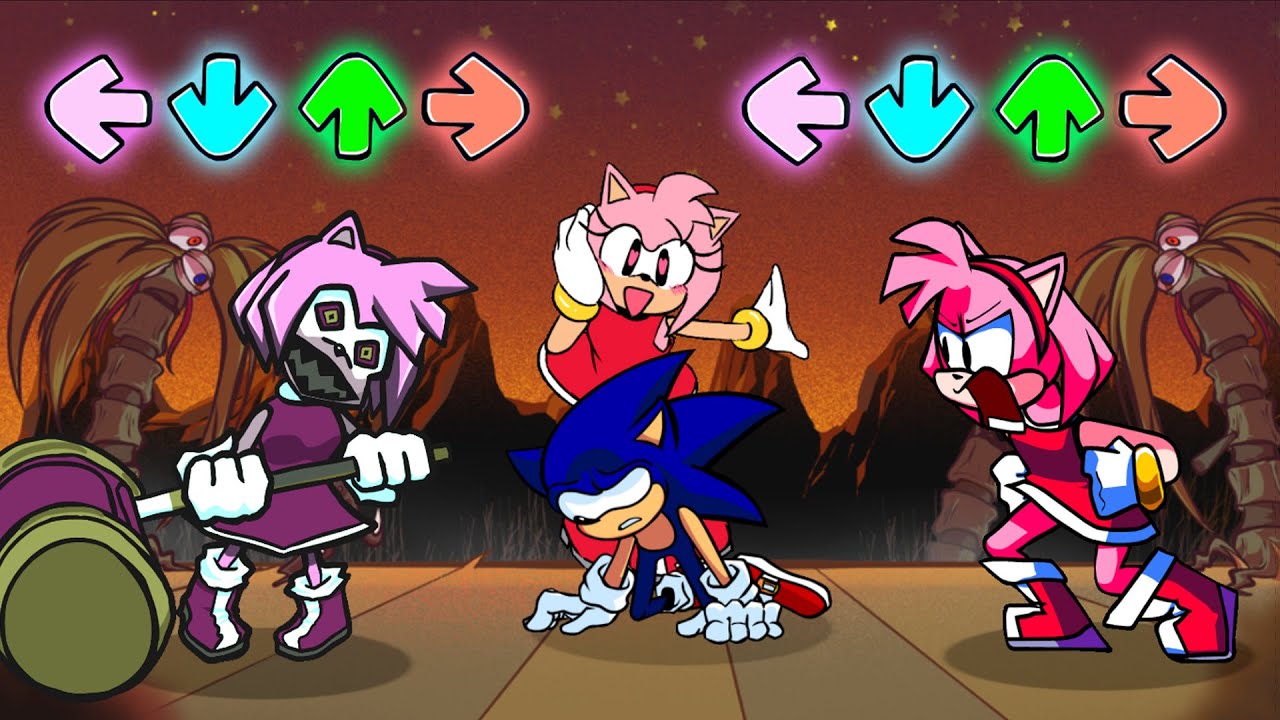 Friday Night Funkin' - Amy Rose Nightmare Vs. Amy Rose - Sonic (FNF Mod ...