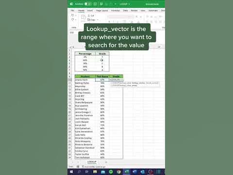 Assigning Grades with Lookup Function in Excel. - YouTube