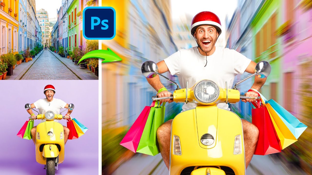 Super speed effect in Photoshop | Perspective Motion |Photoshop ...