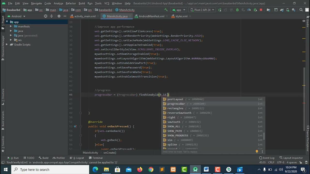 How to Add Progress Bar in App Webview App Development Website to App ...