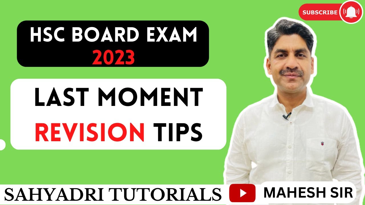 Last Moment Revision Tips | HSC Board Exam 2023 | Sahyadri Tutorials ...
