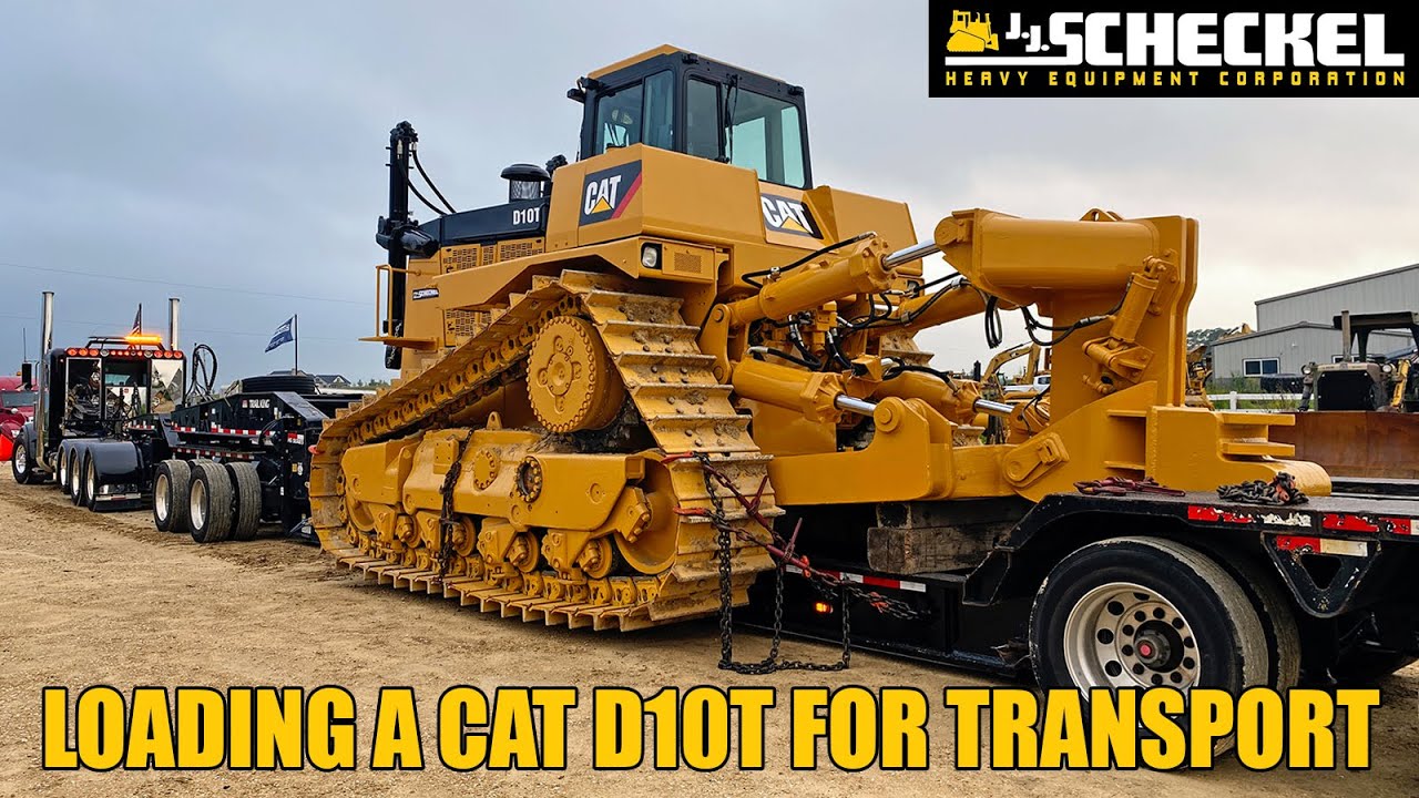 Our CAT D10T rebuild getting loaded for transport. - YouTube