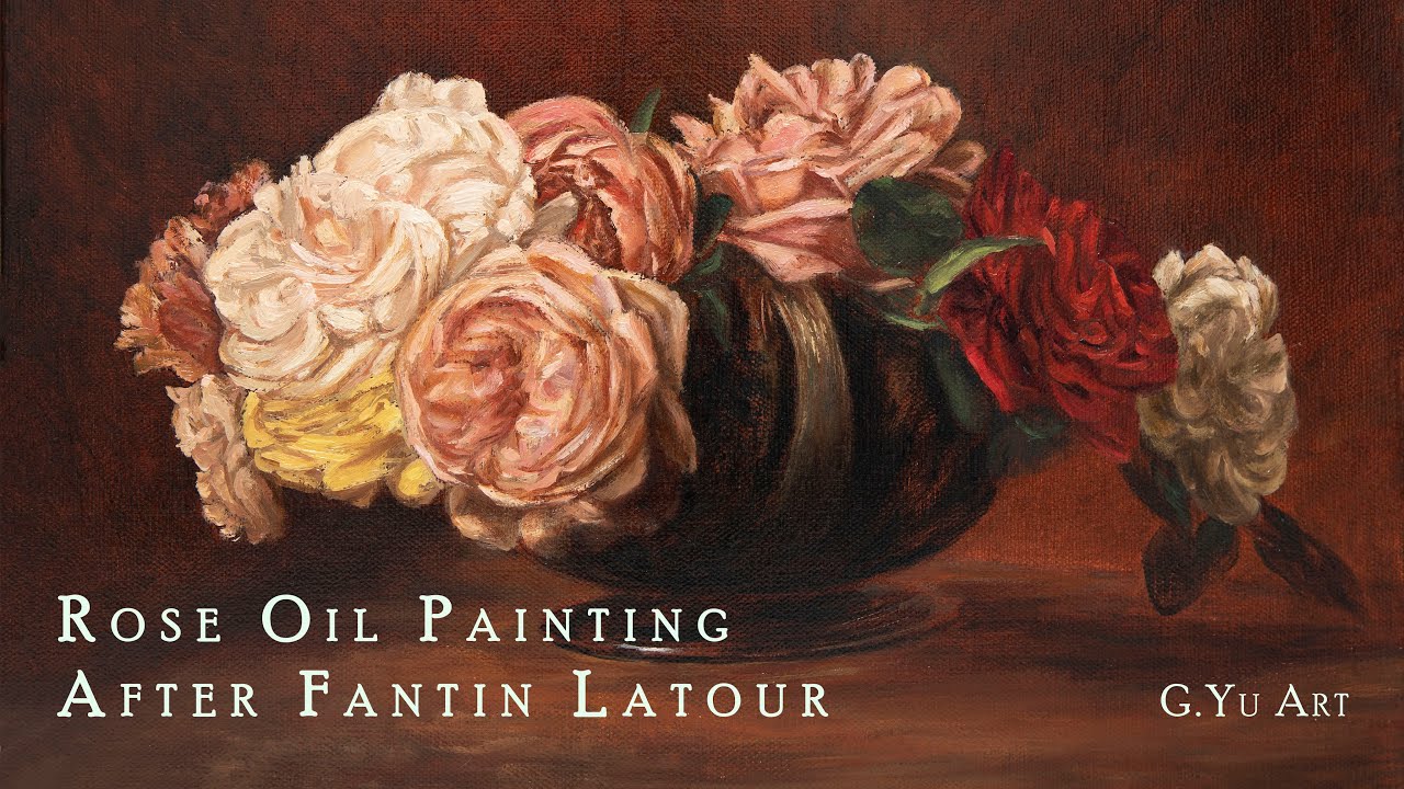 Paint Roses Timelapse with Instruction, oil painting with impasto and ...