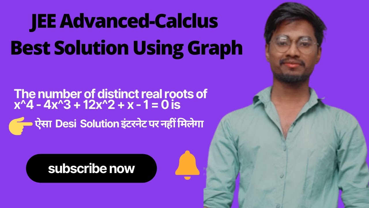 number of distinct real roots of x^4−4x^3+12x^2+x−1=0#IITJEE#calculus# ...