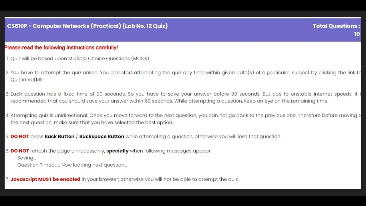 CS610P Lab Quiz 12 || CS610P - Computer Networks Practical || Fall 2024 - YouTube