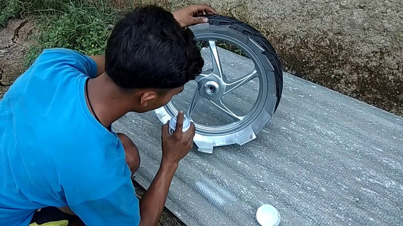 14 + Tutorial cat pelek motor warna biru jupiter - YouTube