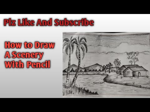 How to Draw Easy Pencil sketch scenery Landscape pahar - YouTube