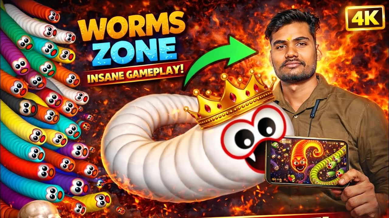 Noob se Pro! Worms Zone me 1st Rank Kaise Li 😱🐍”“World’s Biggest Worm ...