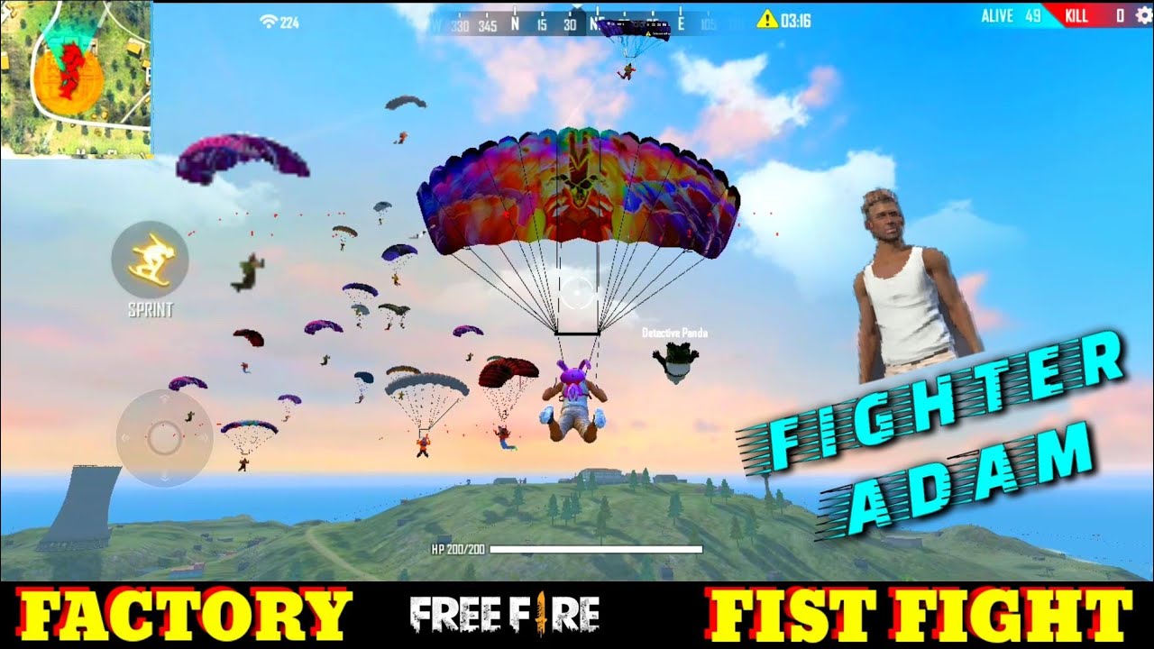 GARENA FREE FIRE FACTORY KING ADAM GAME- FF FIST FIGHT ON FACTORY ROOF ...