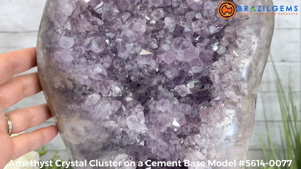 Model # 5614-0077 Amethyst Crystal Cluster on a Cement Base by ...