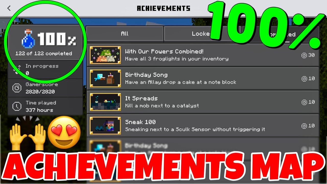 Minecraft PE 1.19+ ACHIEVEMENT HACK MAP (Unlock ALL Achievements Fast ...
