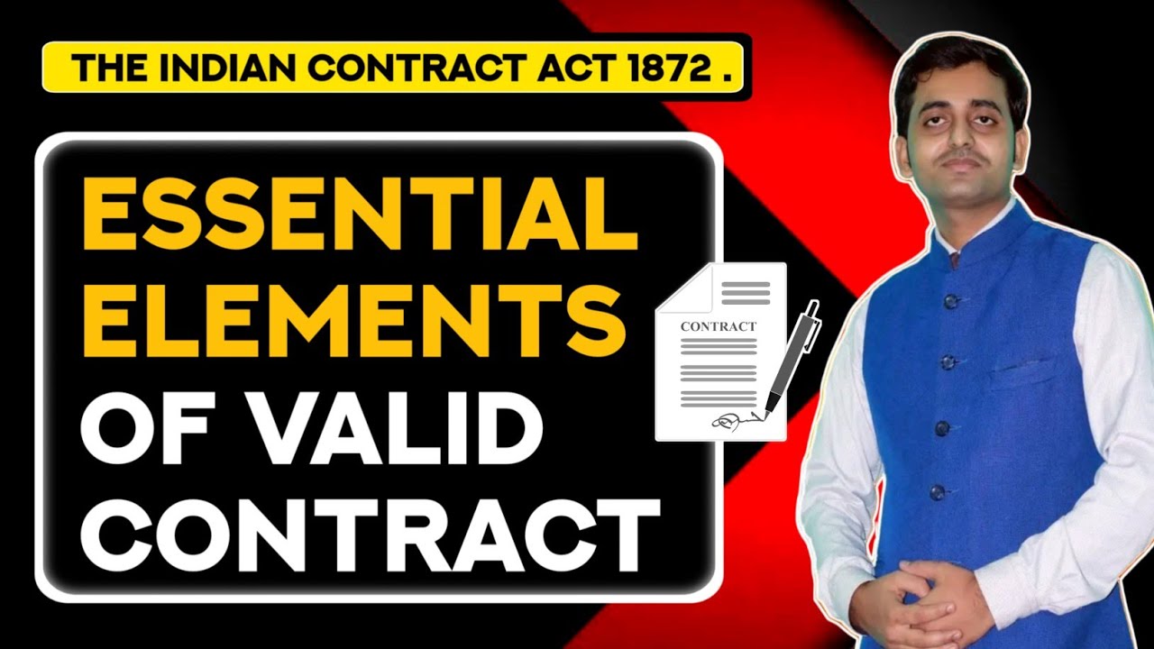 Section 10 Essential elements of valid contract | indian contract act ...