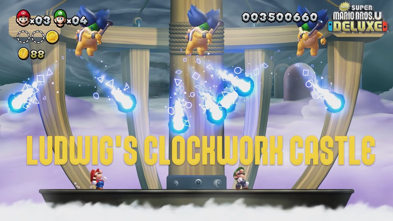 New Super Mario Bros. U Deluxe - Ludwig's Clockwork Castle | 2 players ...