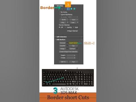 Edit poly modifier | Border shortcut - YouTube
