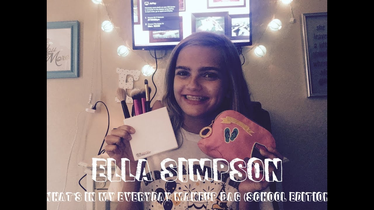 WHATS IN EVERYDAY MAKEUP BAG (SCHOOL EDITION) || Ella Simpson - YouTube