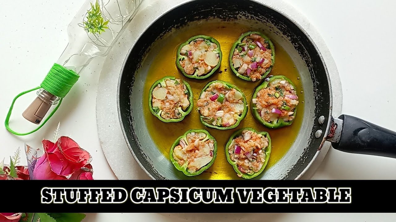 STUFFED CAPSICUM VEGETABLE RECIPE | CAPSICUM IN UNIQUE STYLE - YouTube
