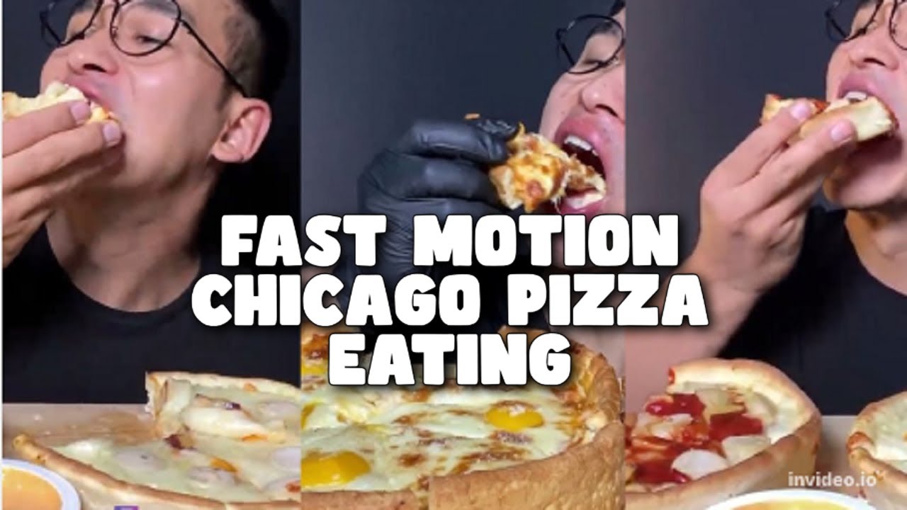 2x SPEED !! FAST MOTION CHICAGO PIZZA EATING COMPILATION | SATISFYING ...