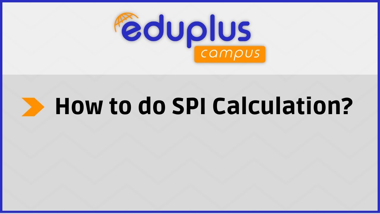 How to do SPI Calculation? - YouTube