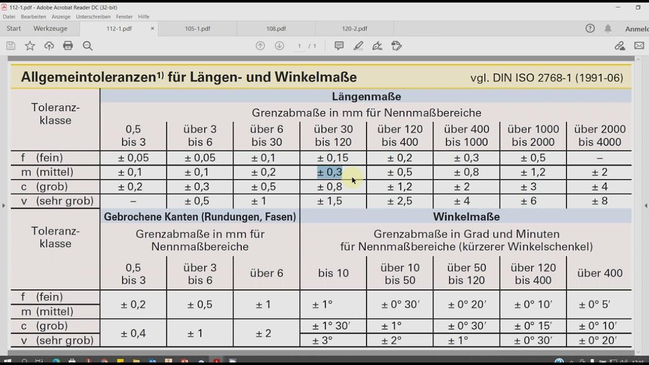 15 Toleranzen Zeichnung Verschlussblech - YouTube