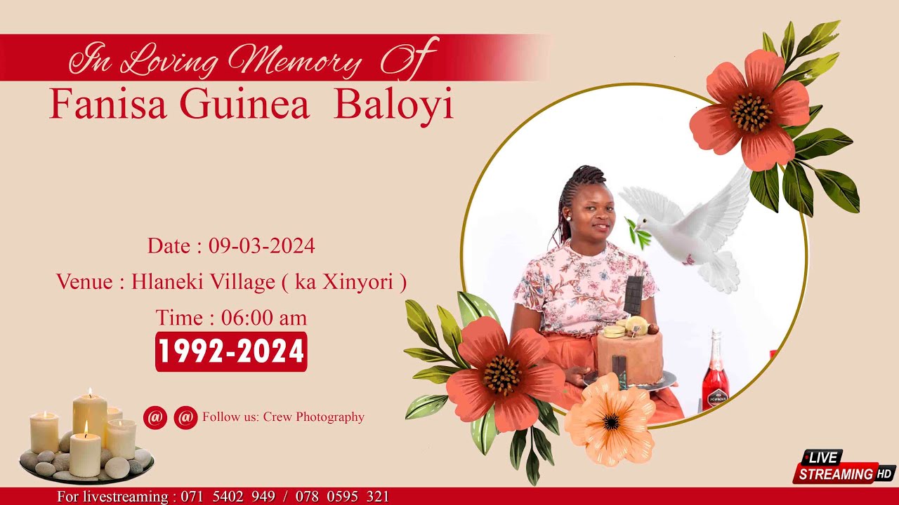 FUNERAL SERVICE OF Fanisa Guinea BALOYI (1992-2024 ) 06:00 am - YouTube