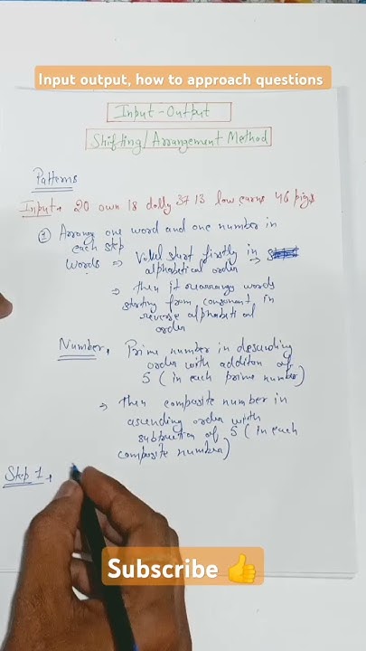 Input output, how to approach questions [ Shifting/Arrangement]#shorts #reasoning #banking # ...