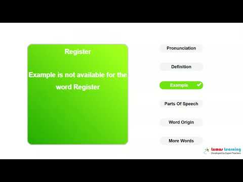 REGISTER - Definition, pronunciation, grammar, meaning - Practice grade ...
