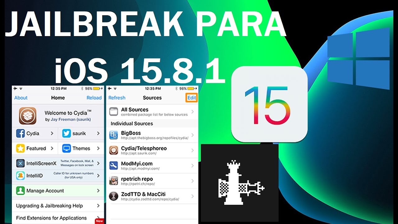 TUTORIAL JAILBREAK iOS 15.8.1 (NO Checkra1n) en WINDOWS - YouTube