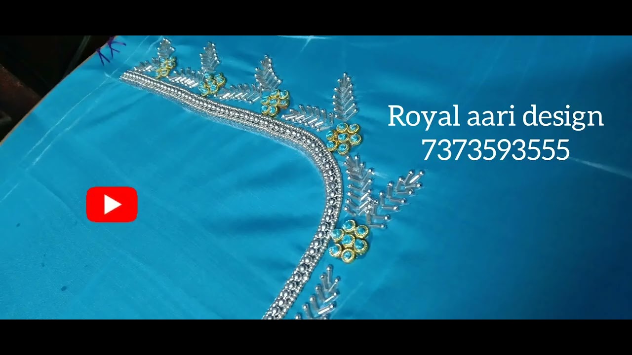 Unique aari design, leaf model unique aari design Royal Aari design ...