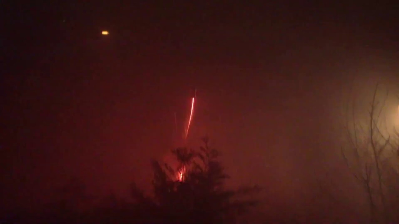 Firework in the heavy fog - YouTube