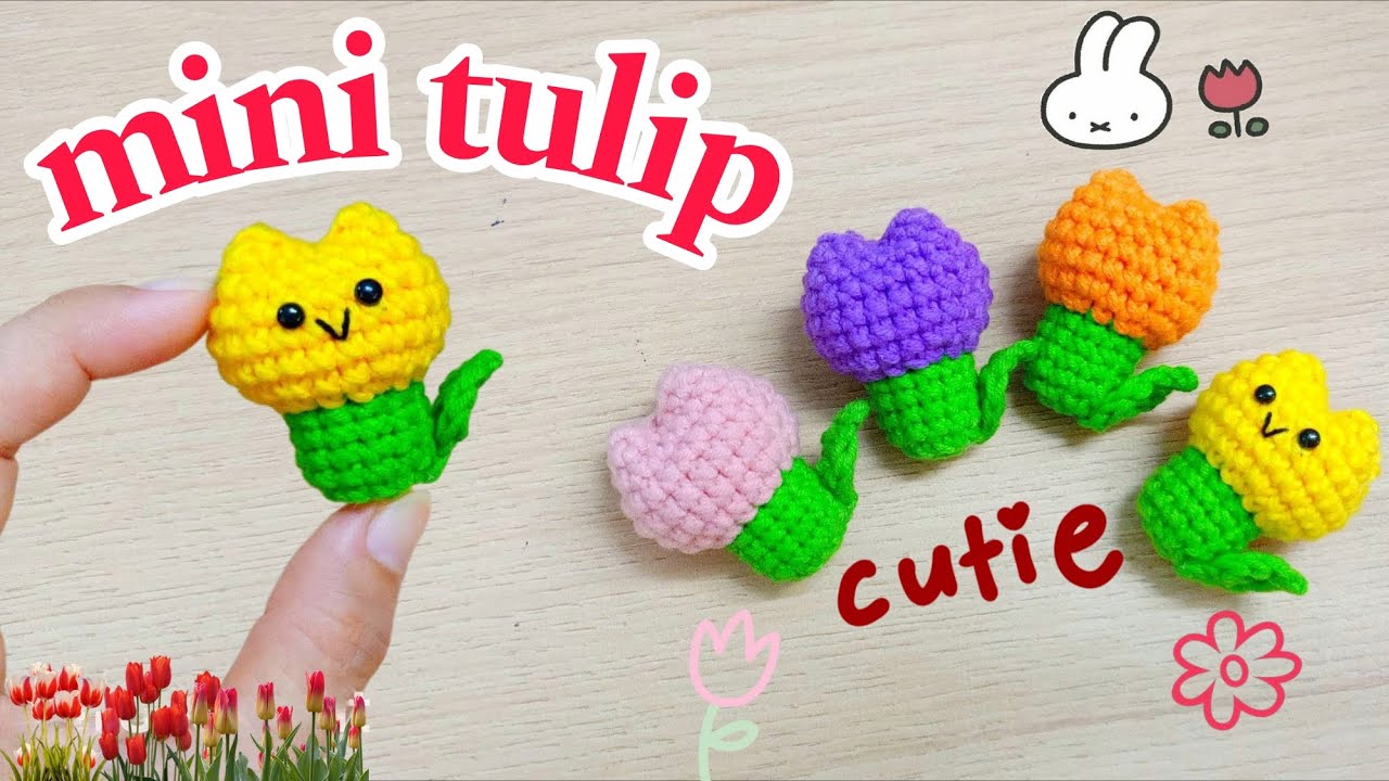 Crochet mini tulip amigurumi keychain | Hướng dẫn móc hoa Tulip mini ...