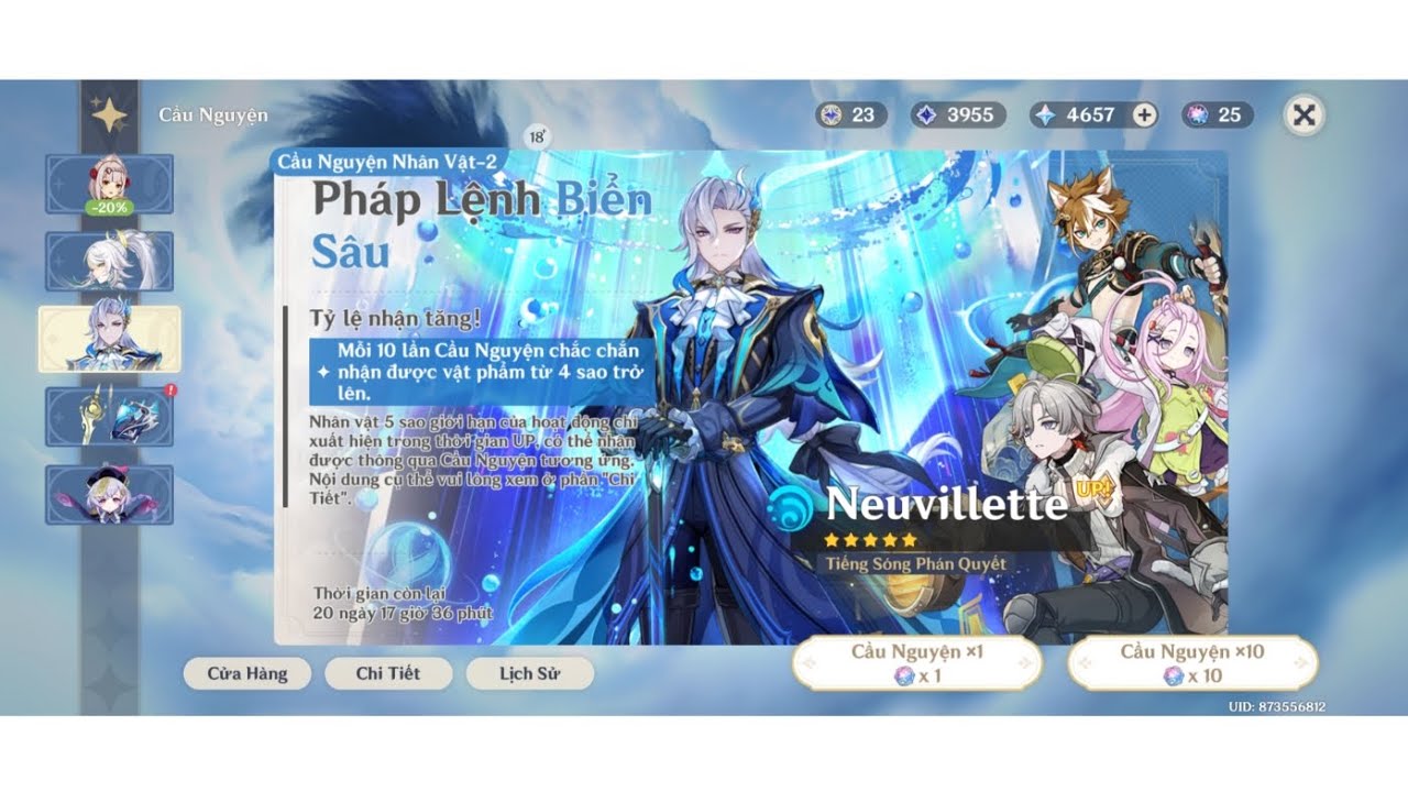 Roll Neuvillette | Genshin impact 6.3 - YouTube