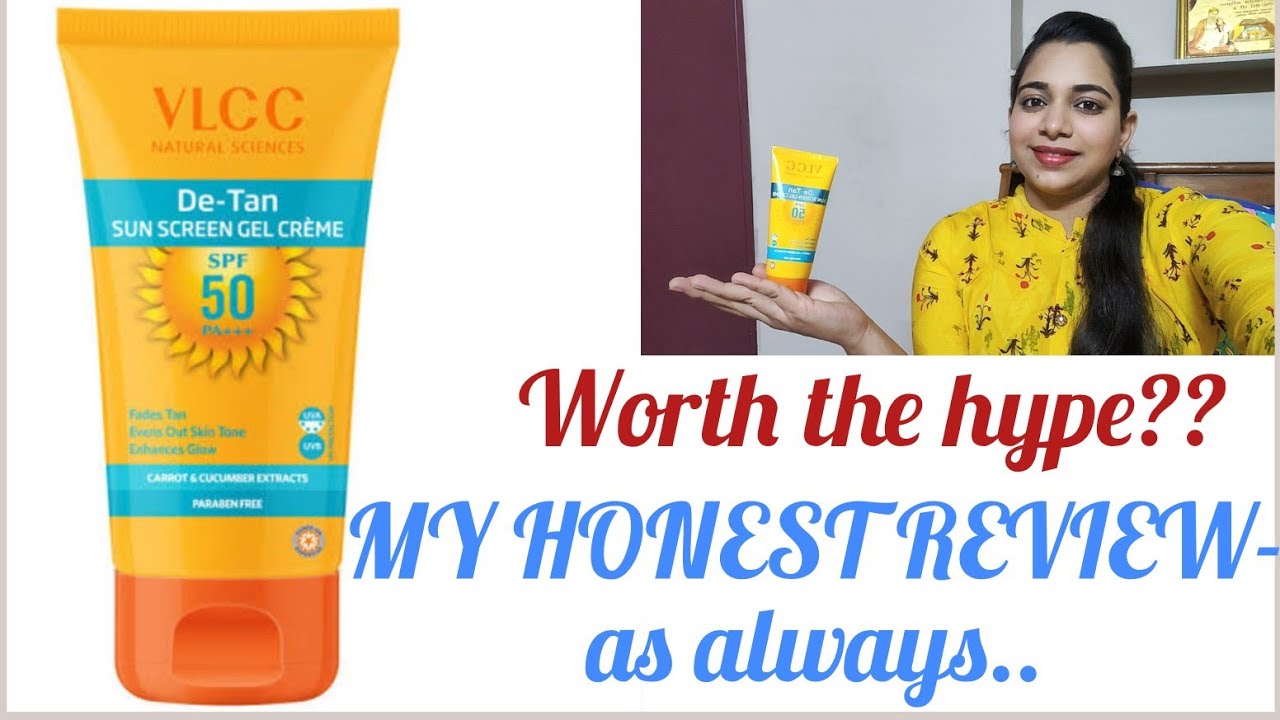 VLCC Detan Sunscreen Gel Creme SPF50 - Honest Review. - YouTube