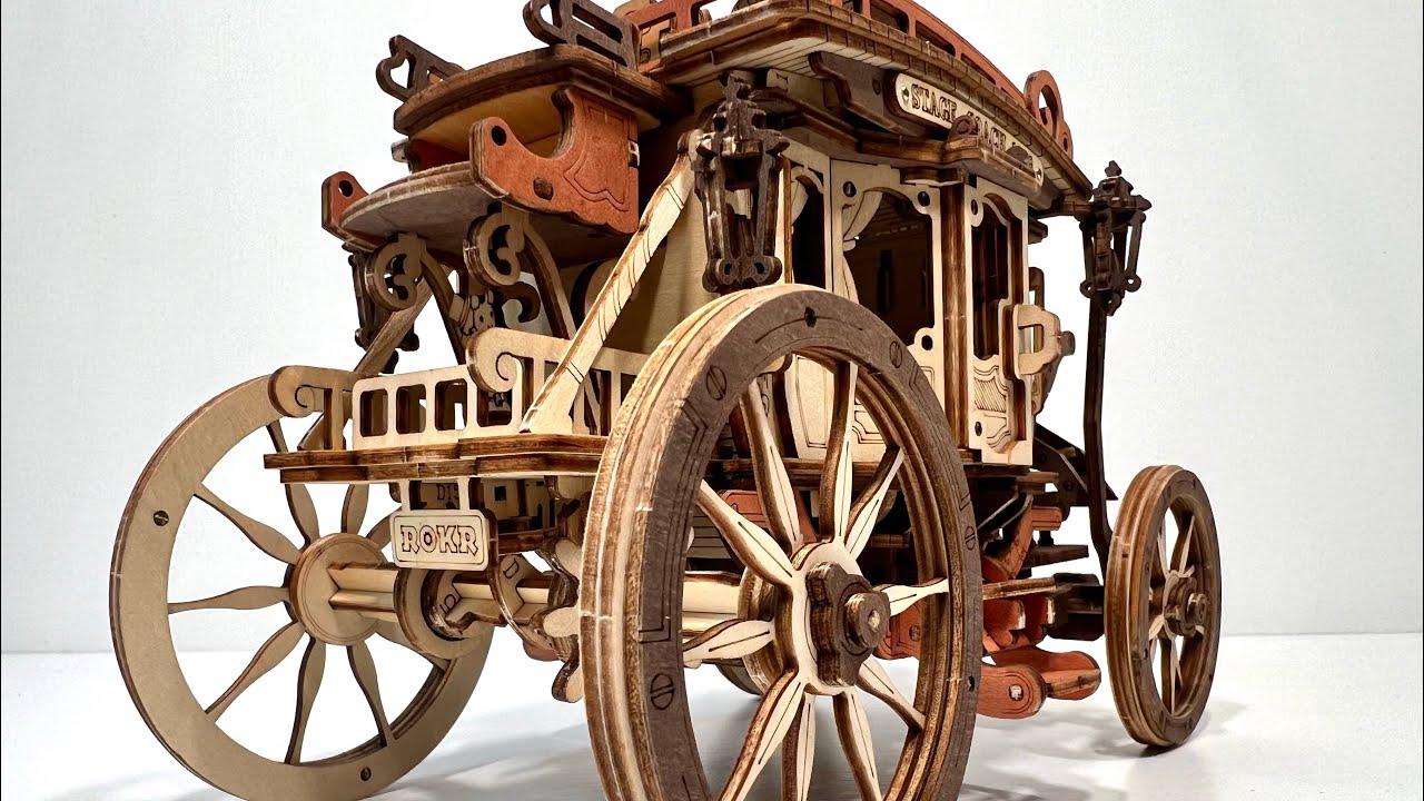 ROKR 3D Self Driven Stagecoach Music Box Assembly - YouTube