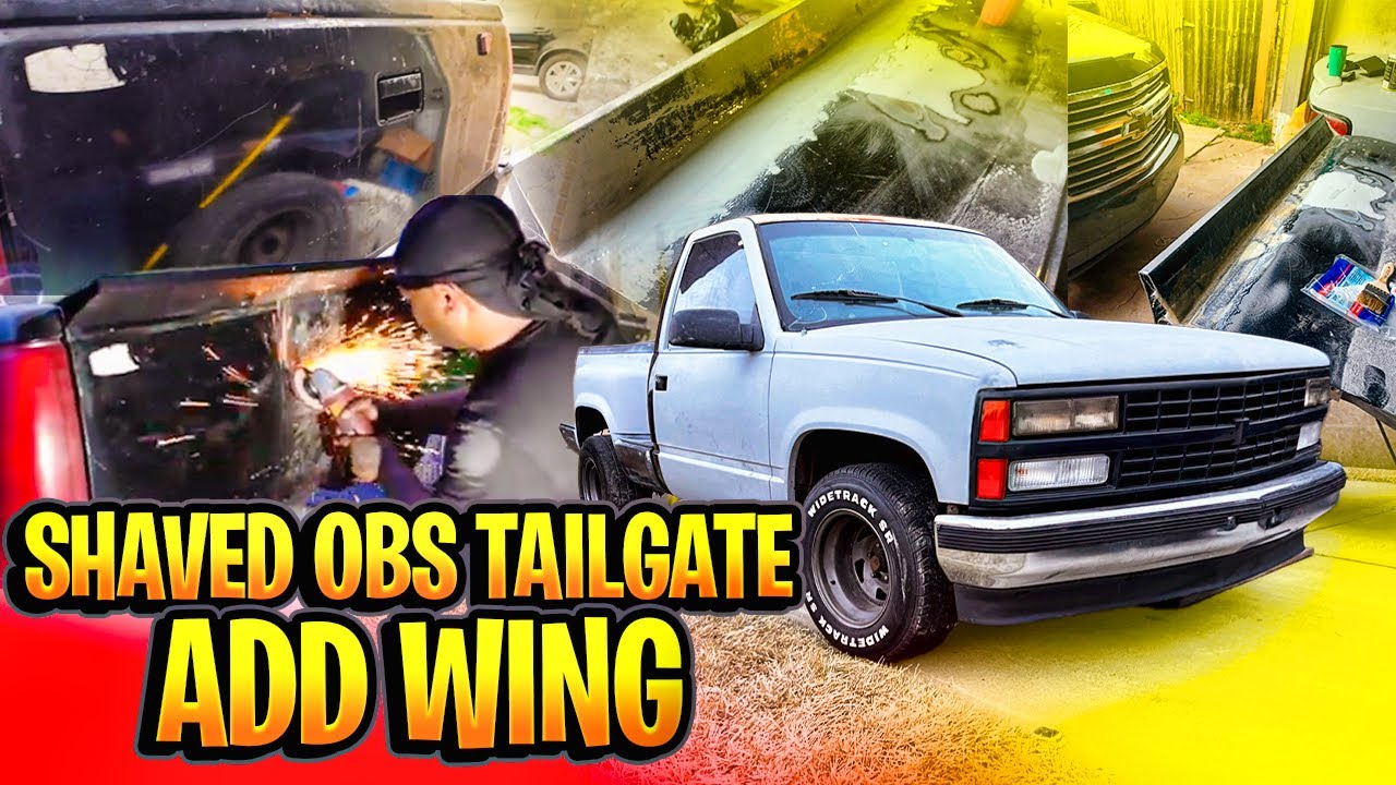 LEON SHAVED MY 88 CHEVY OBS 1500 TAILGATE HANDLE AND ADDED WING - YouTube