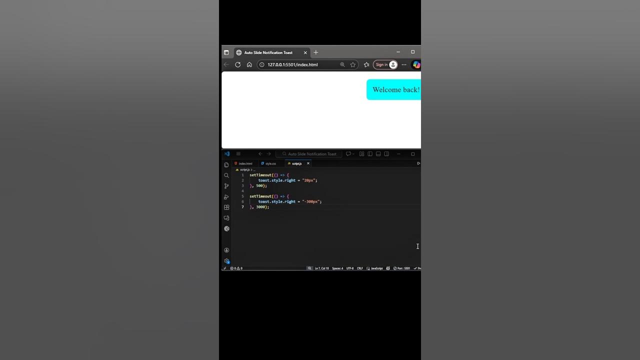 Auto Slide Notification Toast using HTML CSS and JavaScript - YouTube