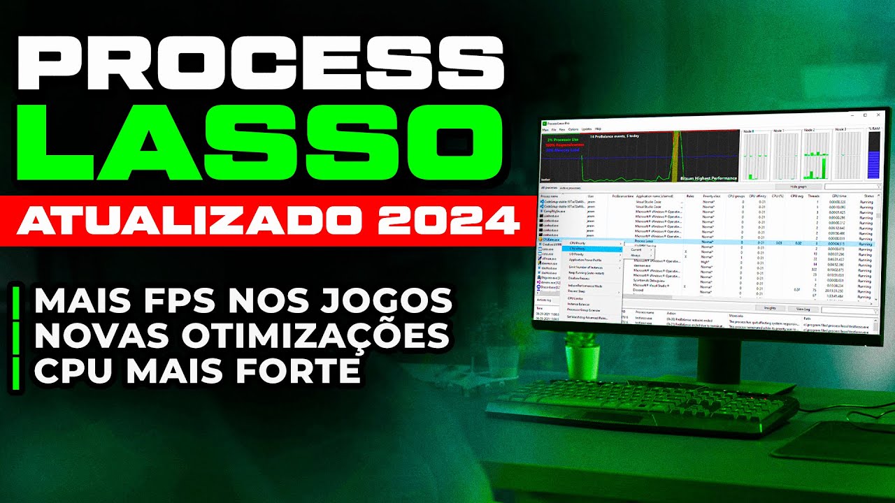 COMO OTIMIZAR O PC PARA JOGOS COM PROCESS LASSO 2024 ! REDUZIR FRAMETIME E INPUT LAG E AUMENTAR ...