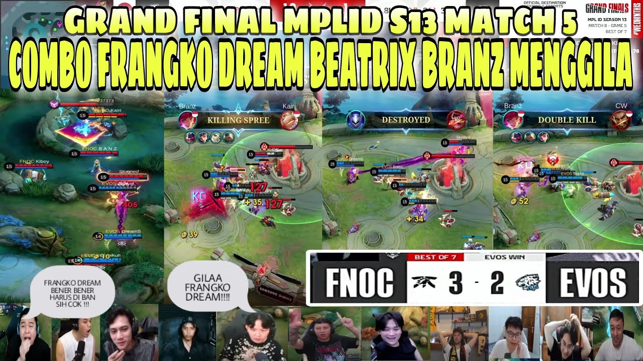 Reaction streamer combo frangko dream beatrix branz menggila match 5 ...