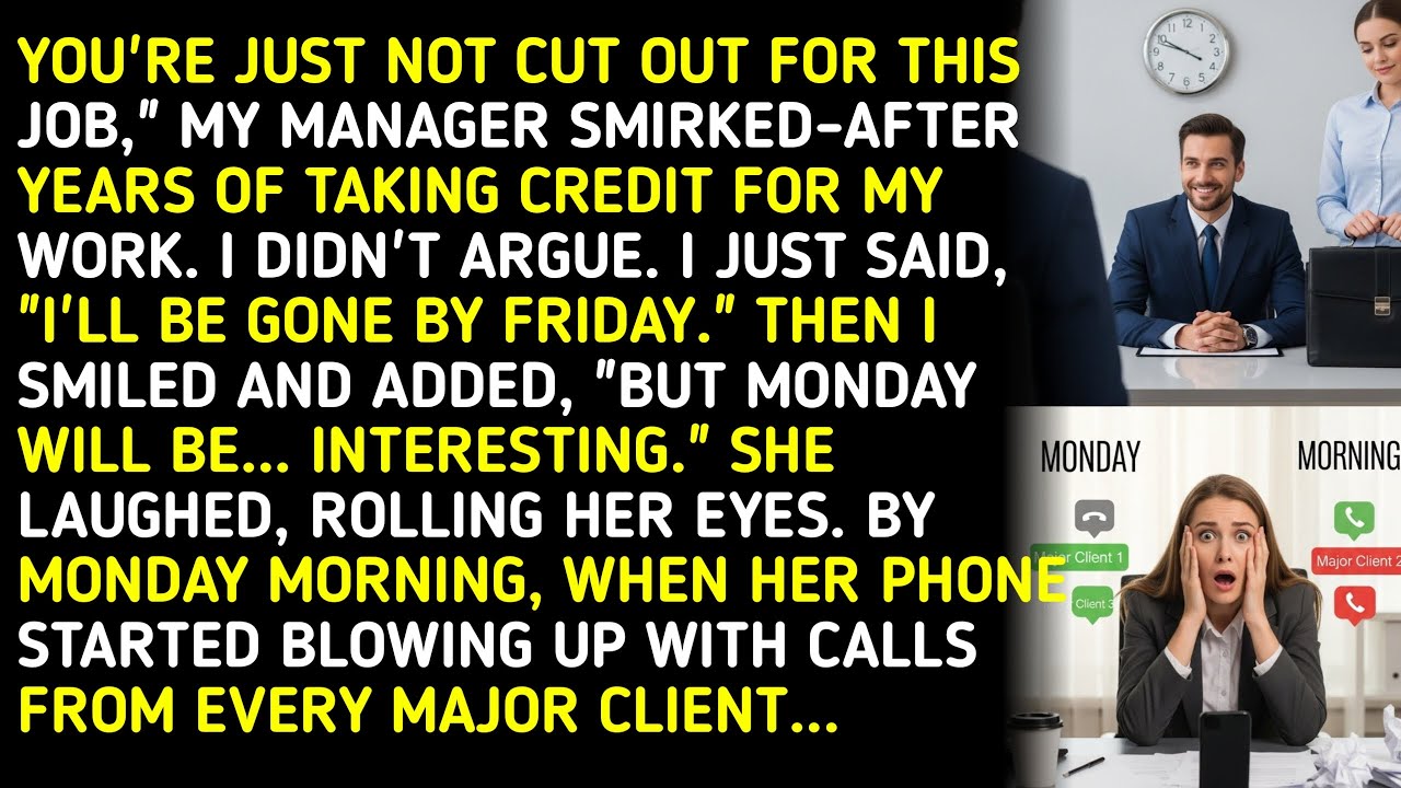 YOU'RE JUST NOT CUT OUT FOR THIS JOB," MY MANAGER SMIRKED-AFTER YEARS ...