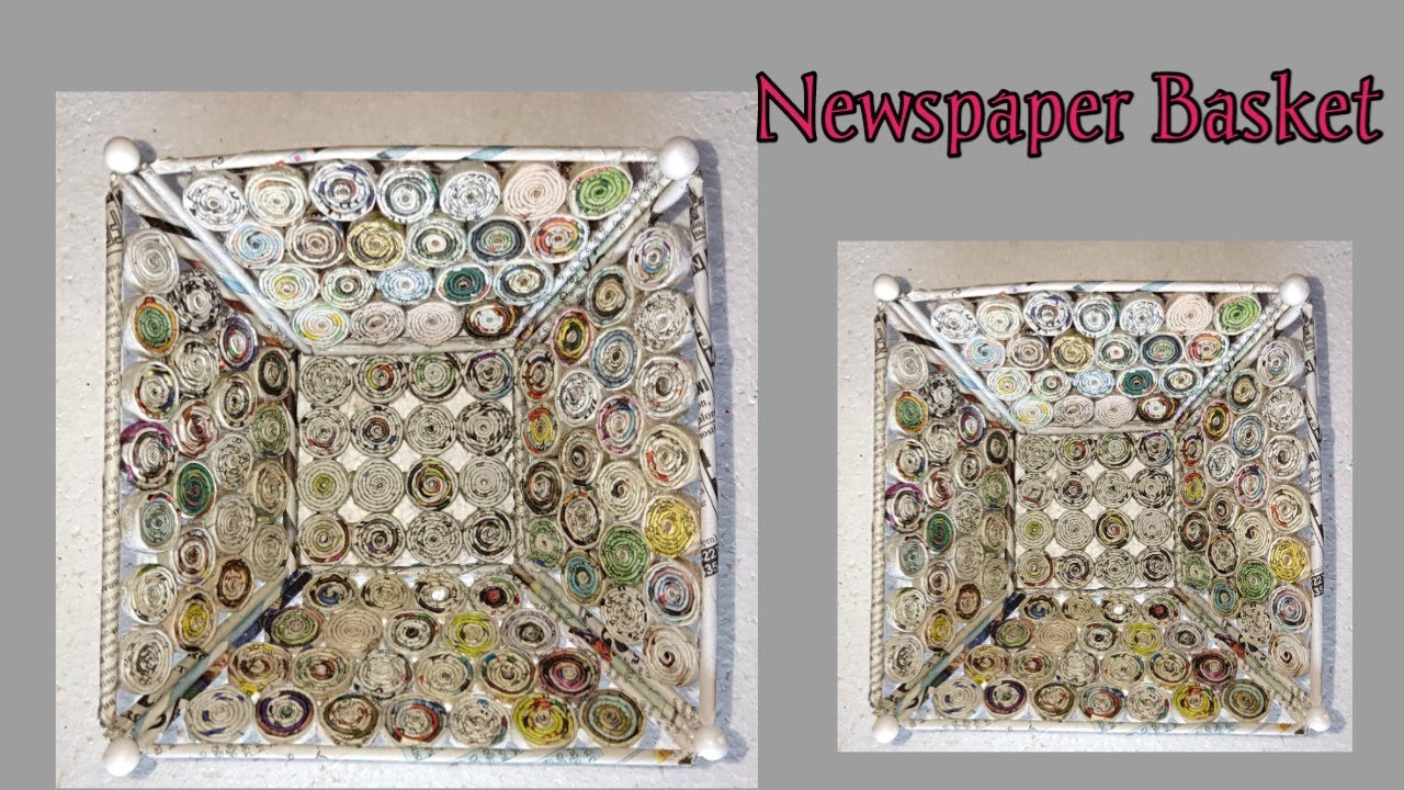 Newspaper Basket / Newspaper Craft Ideas / Waste Newspaper Craft ...