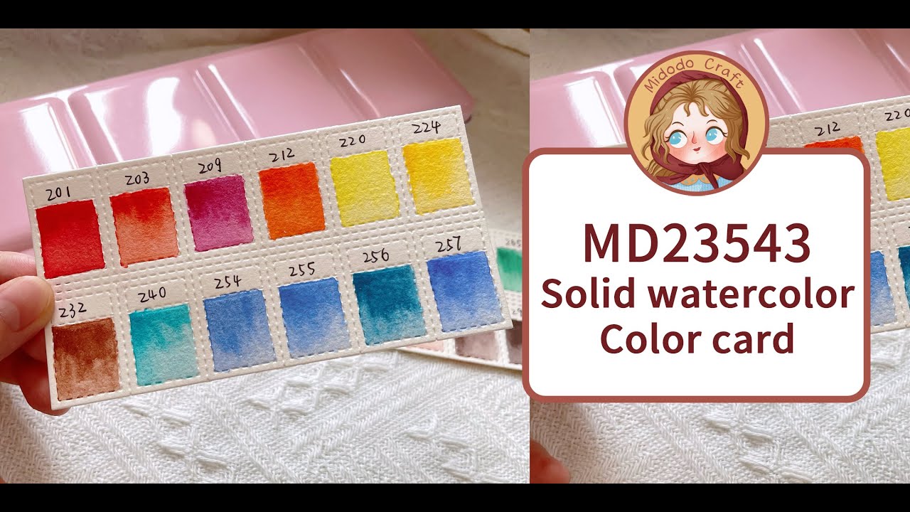 Tutoriul |【MD23543】Solid watercolor Color card - YouTube