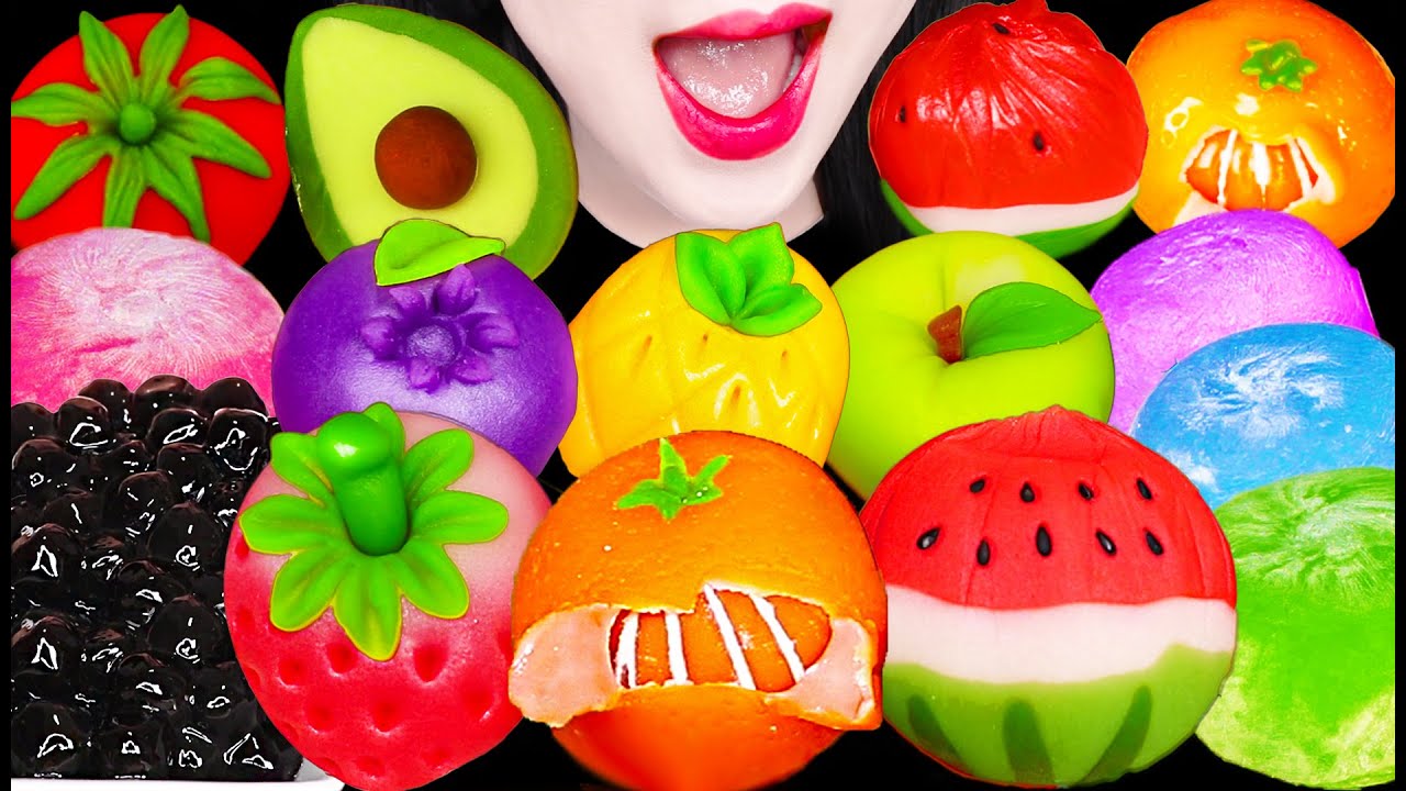 ASMR Fruit Mochi Wagashi 과일 화과자 모찌 먹방 Mukbang, Eating - YouTube