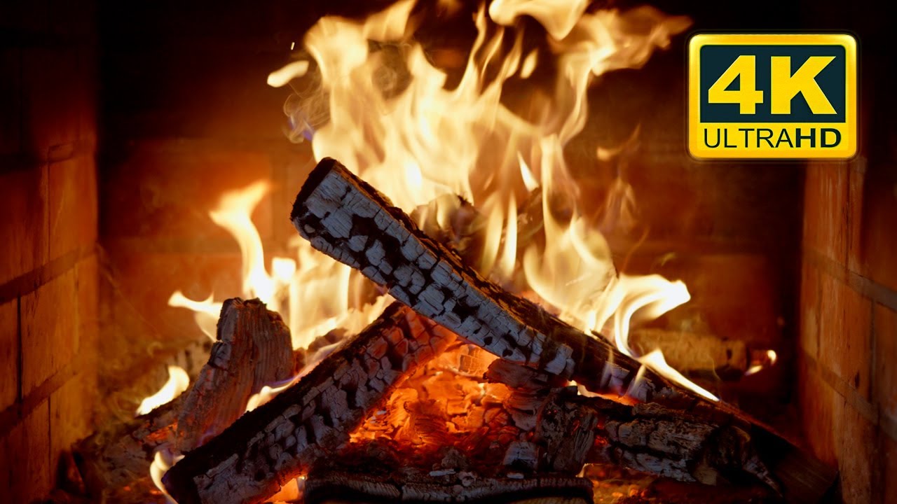 🔥 Fire Background 4K (12 HOURS). Cozy Fireplace with Crackling Fire ...