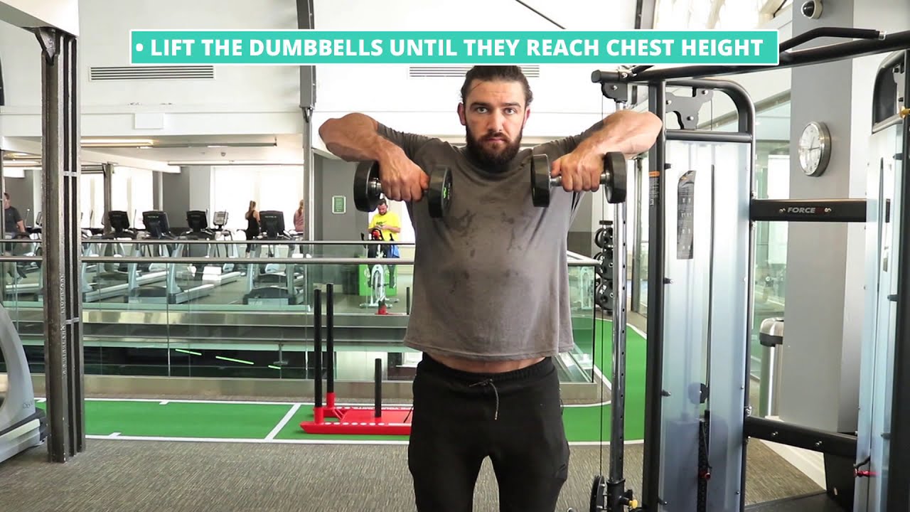 How To Do Standing Dumbbell Upright Row Straight Leg | Exercise Demo ...